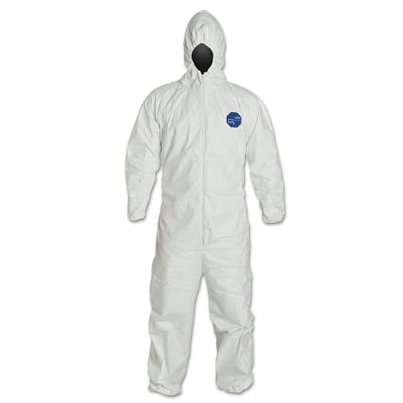 Tyvek 400 Coverall, Serged Seam, Attached Hood, Elastic Waist, Elastic ...