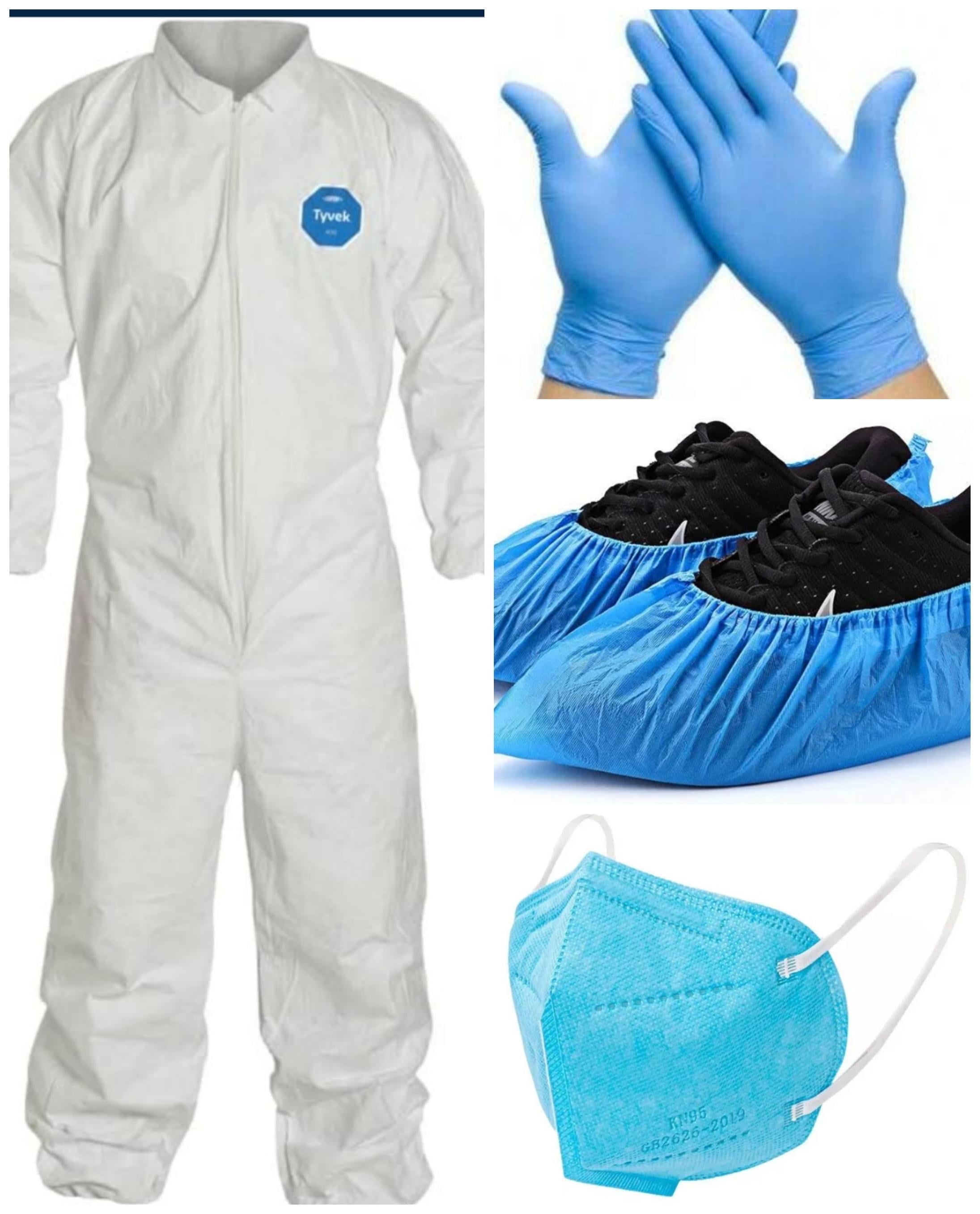 Tyvek DuPont Combo Pack Medium Disposable Coverall Elastic Wrist ...