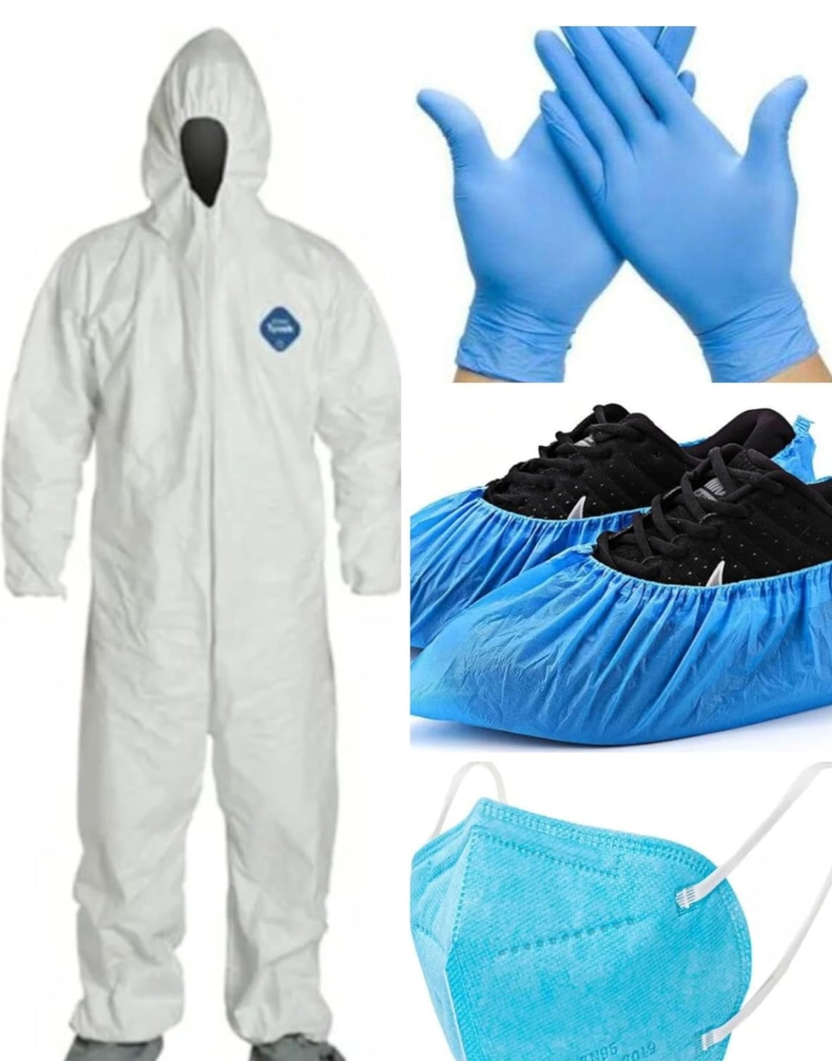 Prime Guard Tyvek Disposable Hazmat Suit Medium, Coverall with Elastic ...