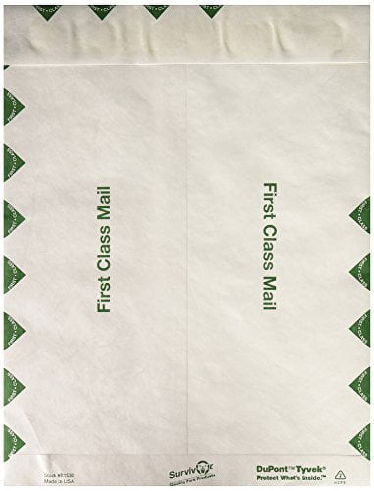 Tyvek Usps First Class Mailer, Side Seam, 9 1/2 X 12 1/2, White, 100 ...