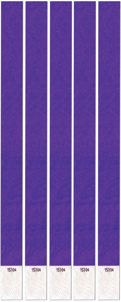 Tyvek Wristbands - Purple - 6 Units - Walmart.com