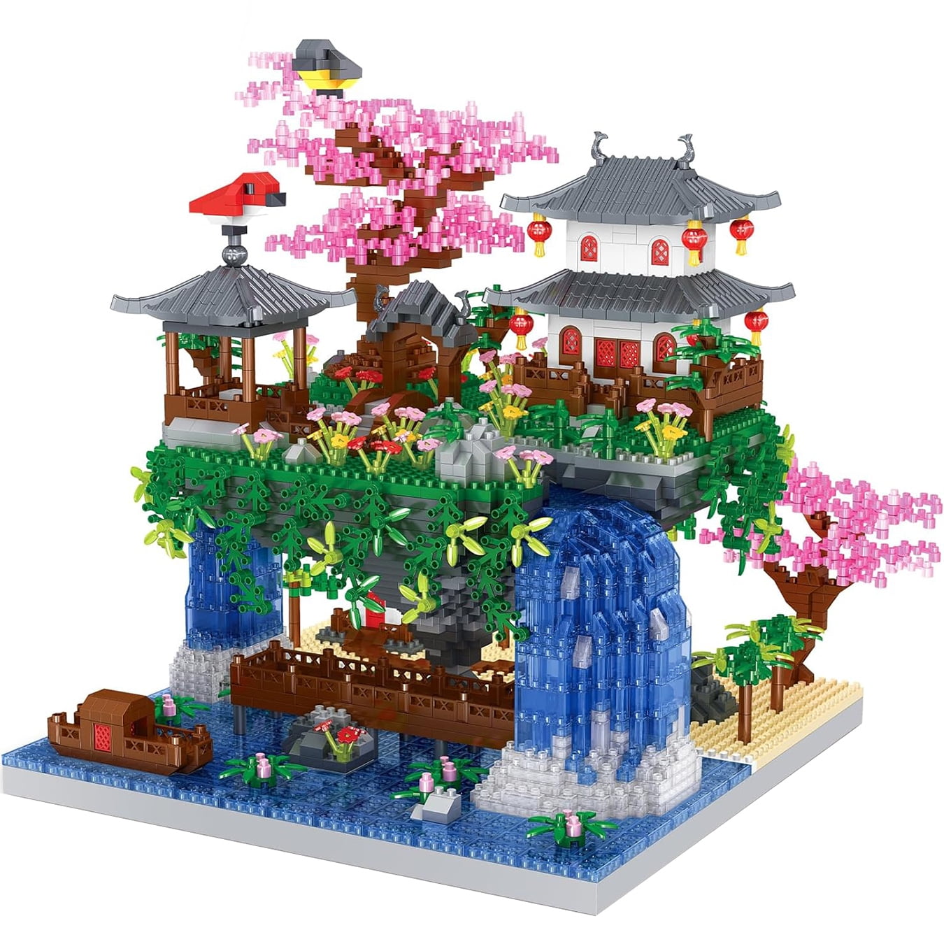 TzFioy Cherry Blossom Tree House Building Blocks Set (3220Pcs) Oriental ...