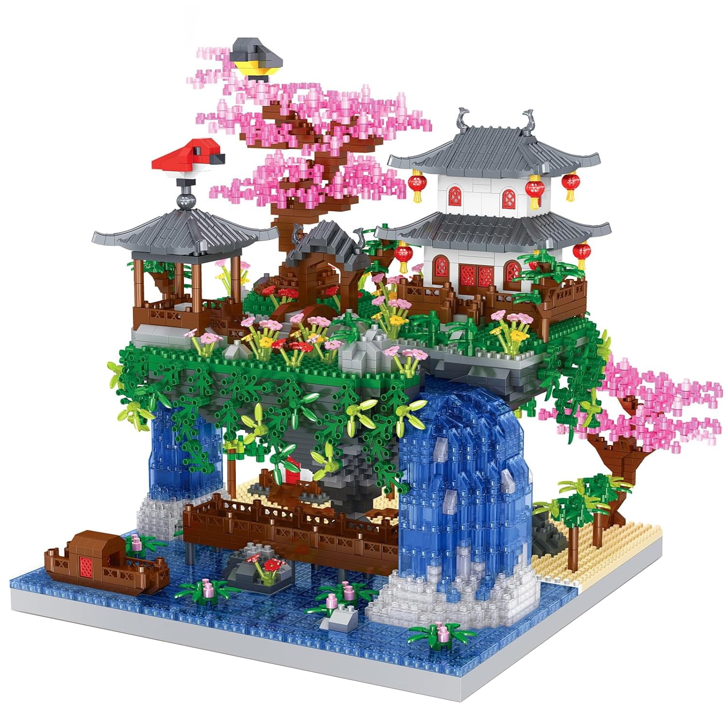 TzFioy Cherry Blossom Tree House Building Blocks Set (3220Pcs) Oriental ...