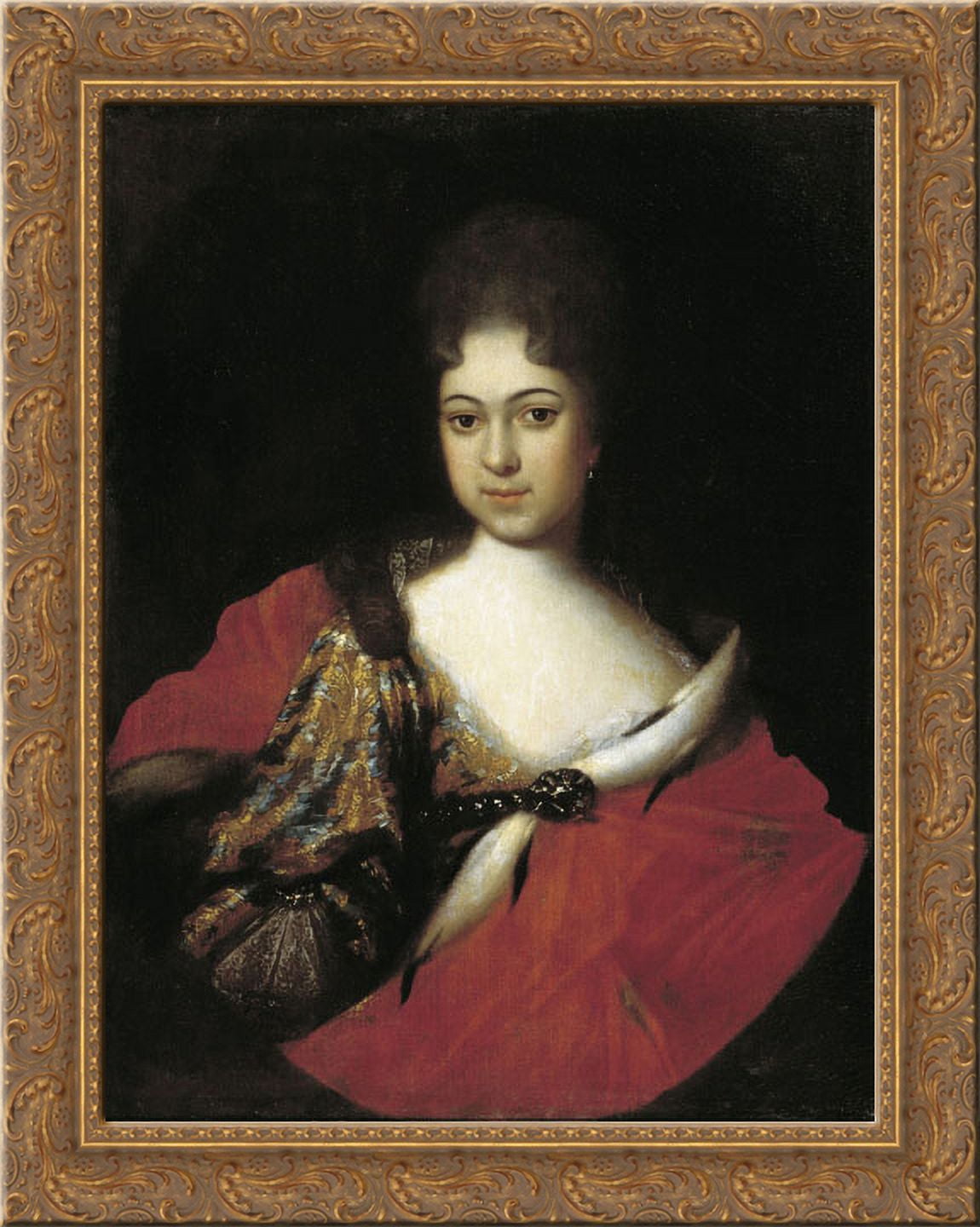 Tzarina Praskovia Ioanovna 20x24 Gold Ornate Wood Framed Canvas Art by Nikitin, Ivan - Walmart.com