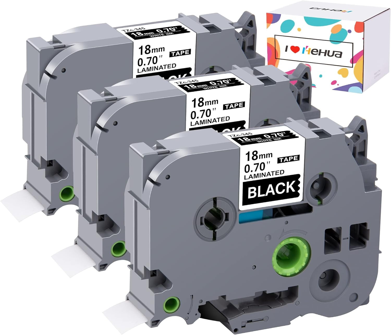 Tze Tz Tape 18mm 0.7 Laminated Black Tape Compatible for Brother P ...