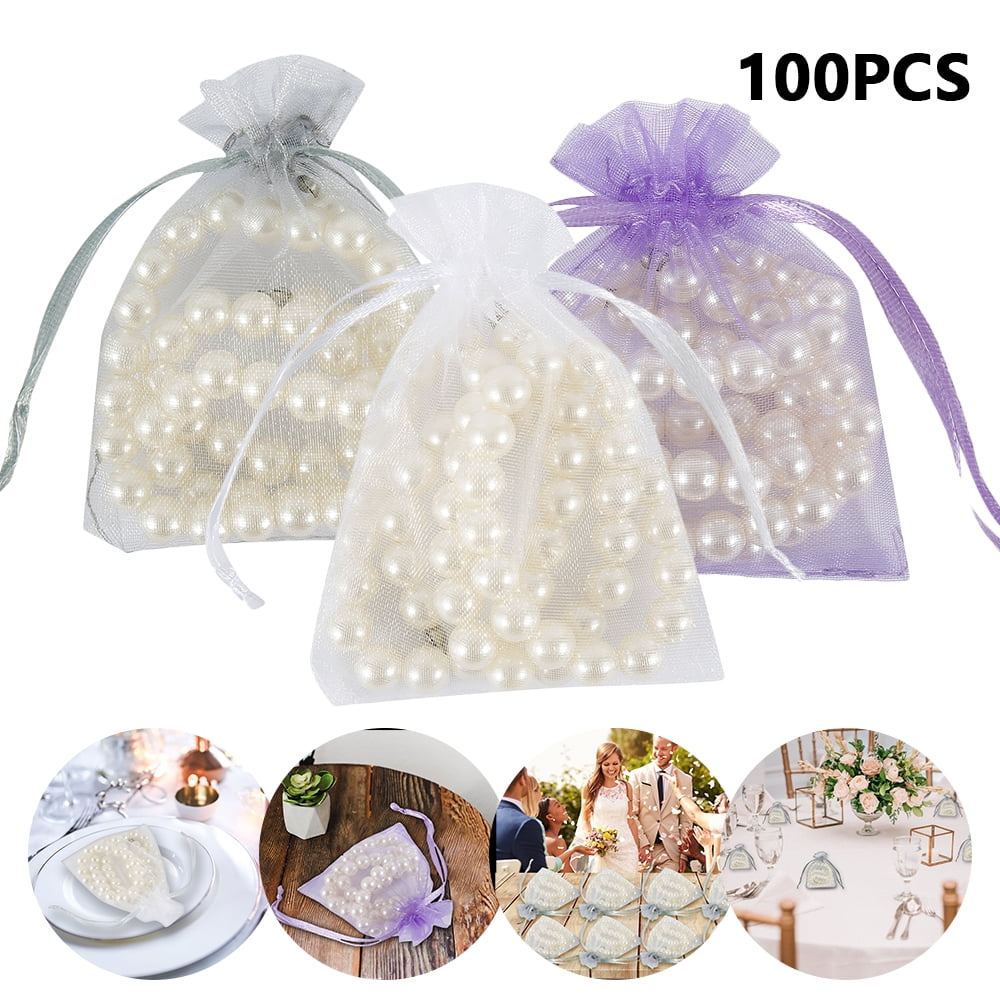Tzgsonp 100pcs Small Drawstring Mesh Gift Bag 2.8x3.5" Pouches Packing ...