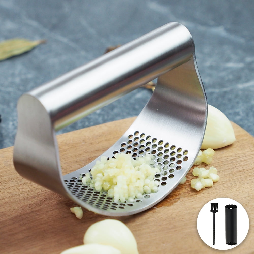 TZGSONP Garlic Press Rocker, Stainless Steel Garlic Mincer, Includes ...
