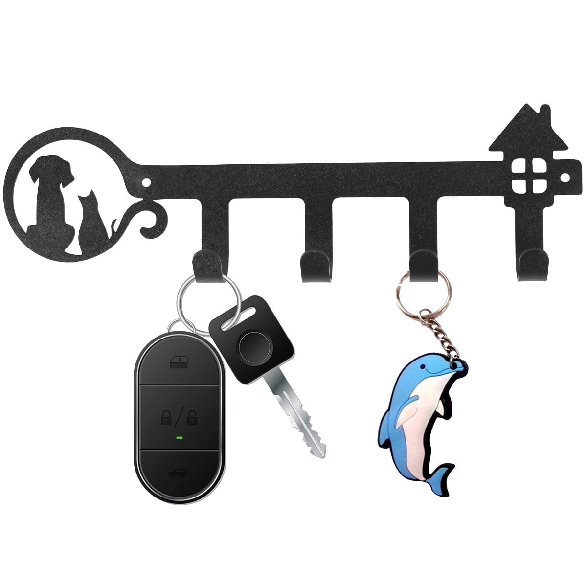 Tzgsonp Durable Iron Wall Key Holder with 4 Hooks, Stanley Disney Cup ...