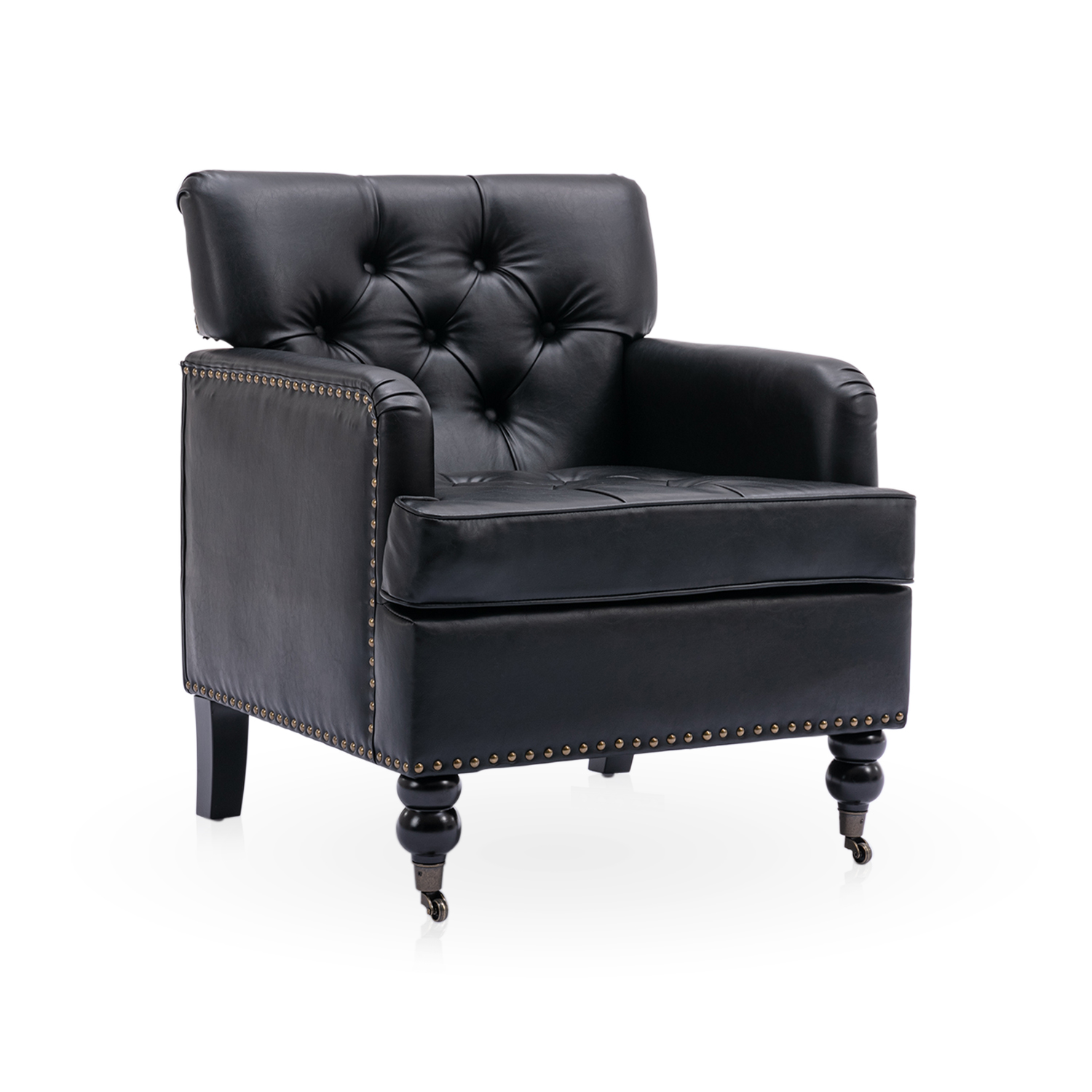 Mid Century Accent Chair, Button Tufted Upholstered Sofa Chairs, Modern ...