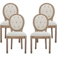 Tzicr Modern 4-set French Dining Chairs, Mid Century, Upholstered ...