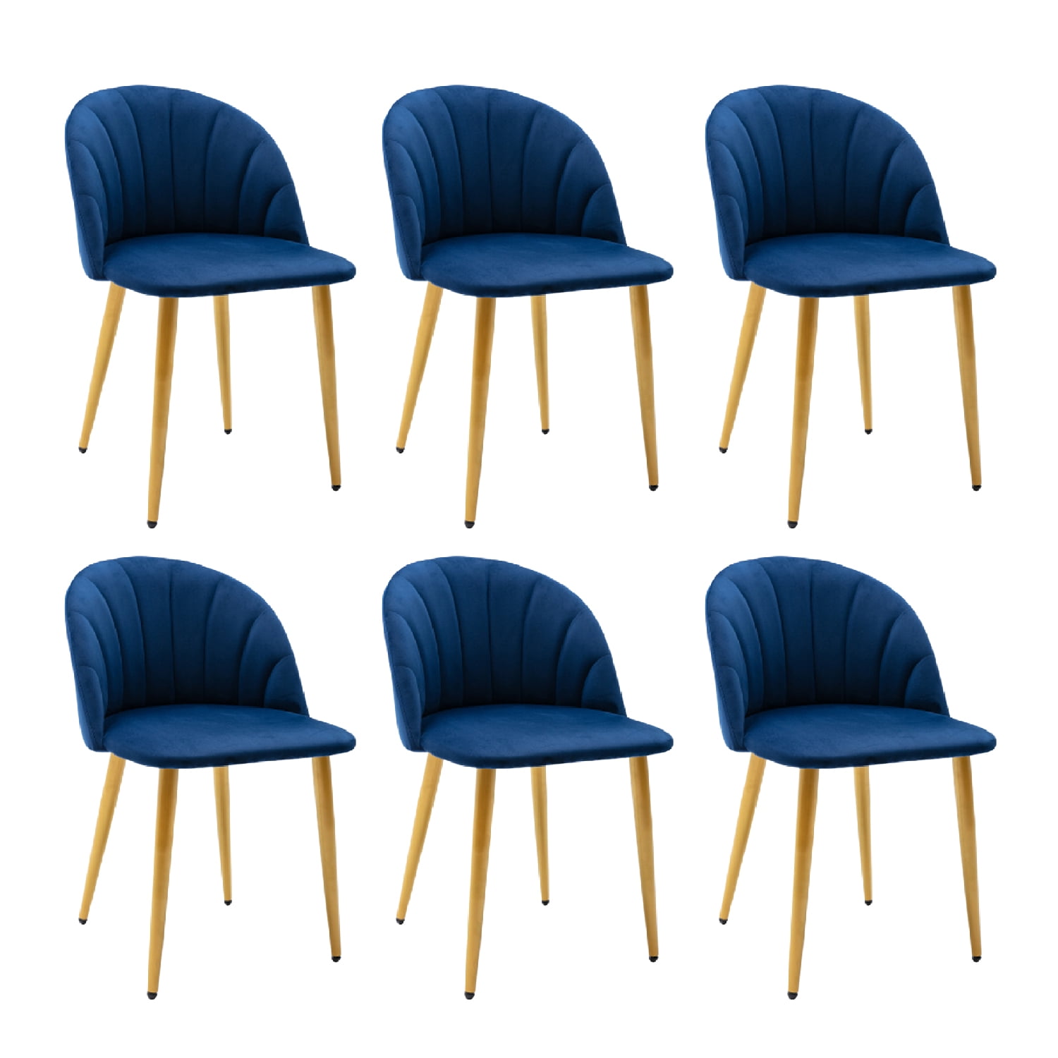 Tzicr Velvet Dining Chairs Set of 6，Upholstered Living Room Chairs with ...