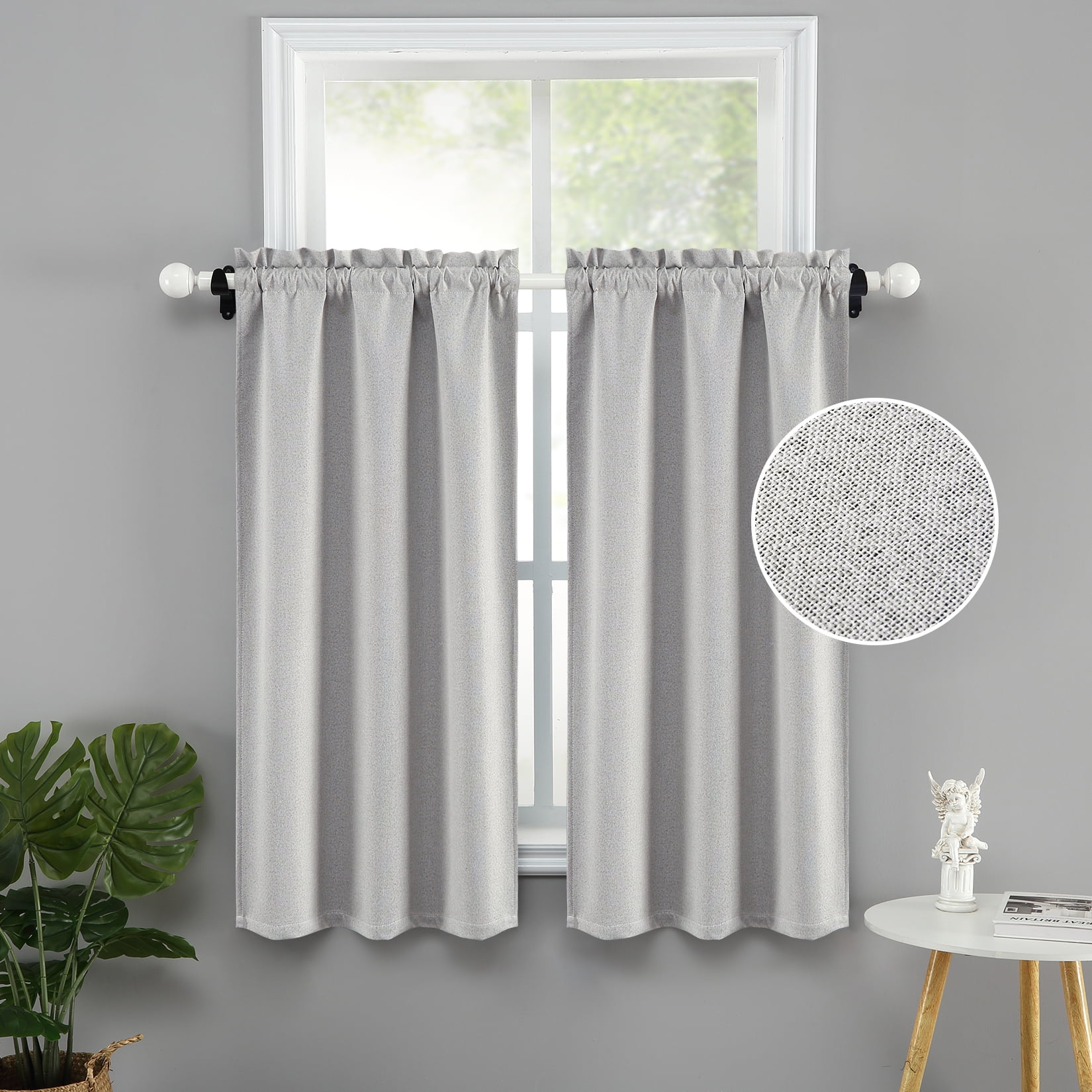 Tzou 45inch Length Small Curtains Blackout Short Curtains Room ...