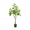 Tzou 4ft/5ft Artificial Hydrangea Tree – Realistic Faux Flowering Plant ...