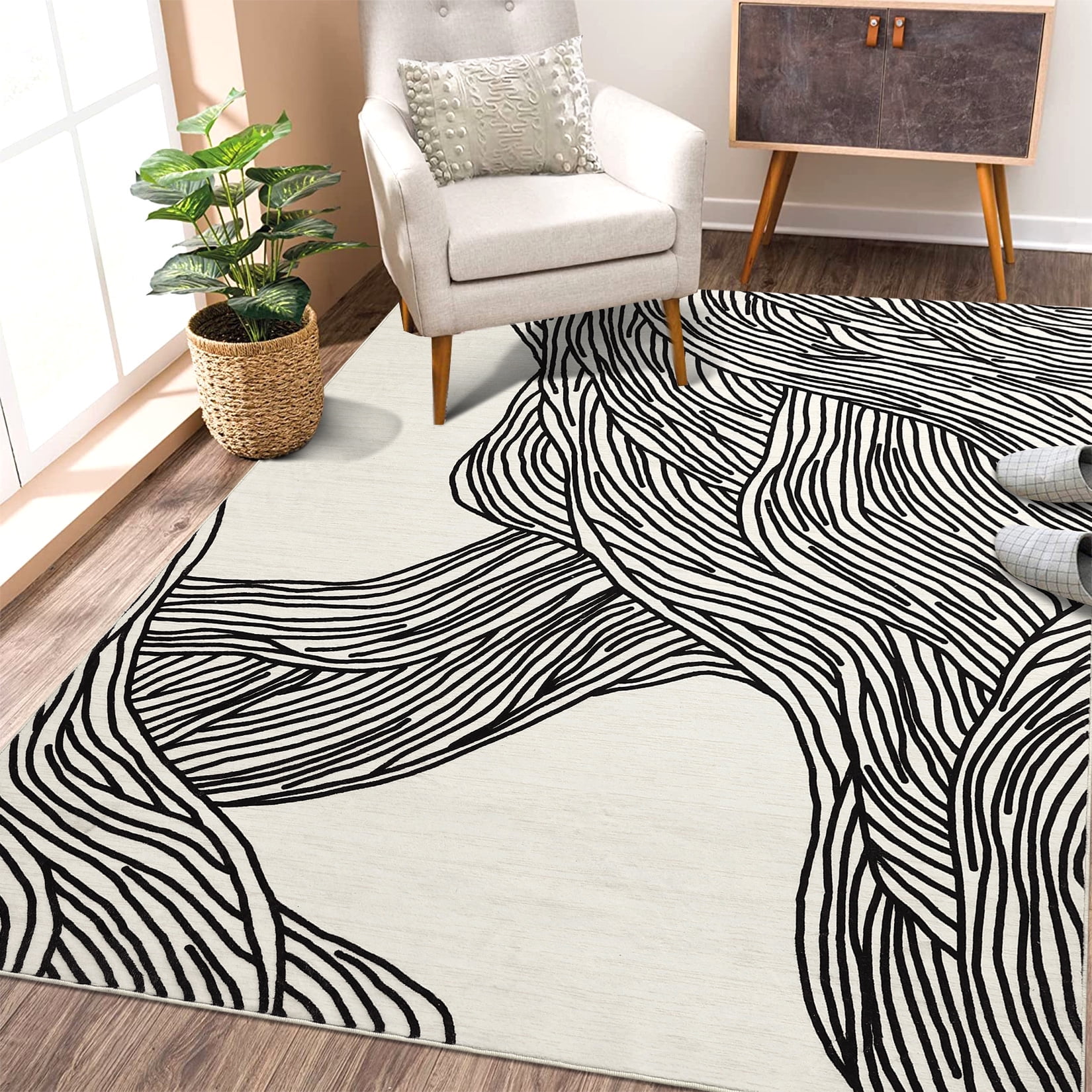 Tzou 5x7 Non-Shedding Washable Area Rugs for Living Room, Nonslip ...