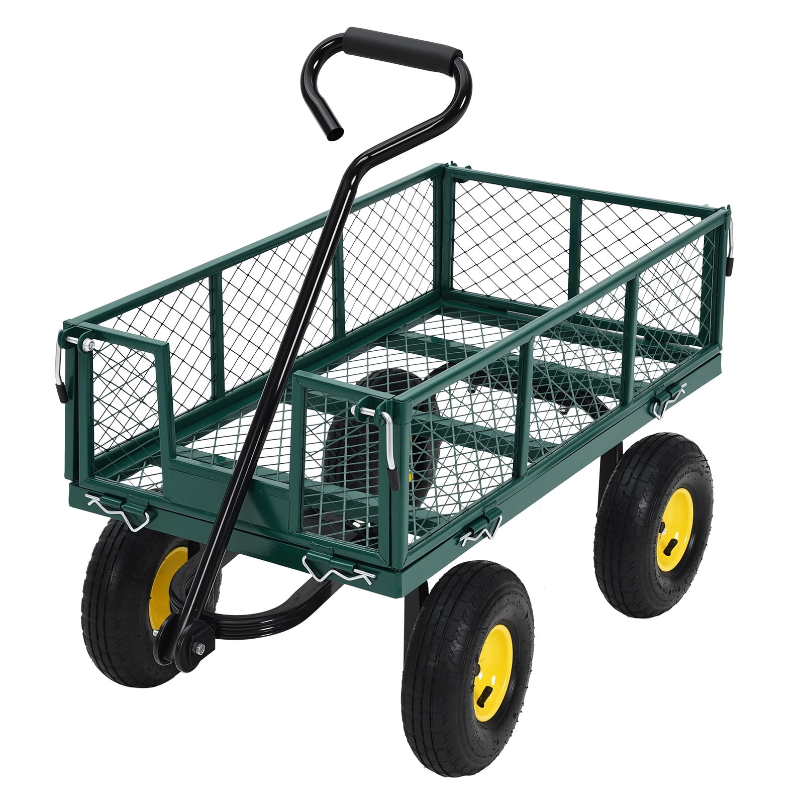 Tzou 900LB Steel Garden Cart w/Removable Sides & 10" Tires – 3-in-1 ...