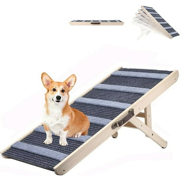 TRIXIE Foldable Non-Slip 62" Long Plastic Pet Ramp, Black, 200 lb Limit ...