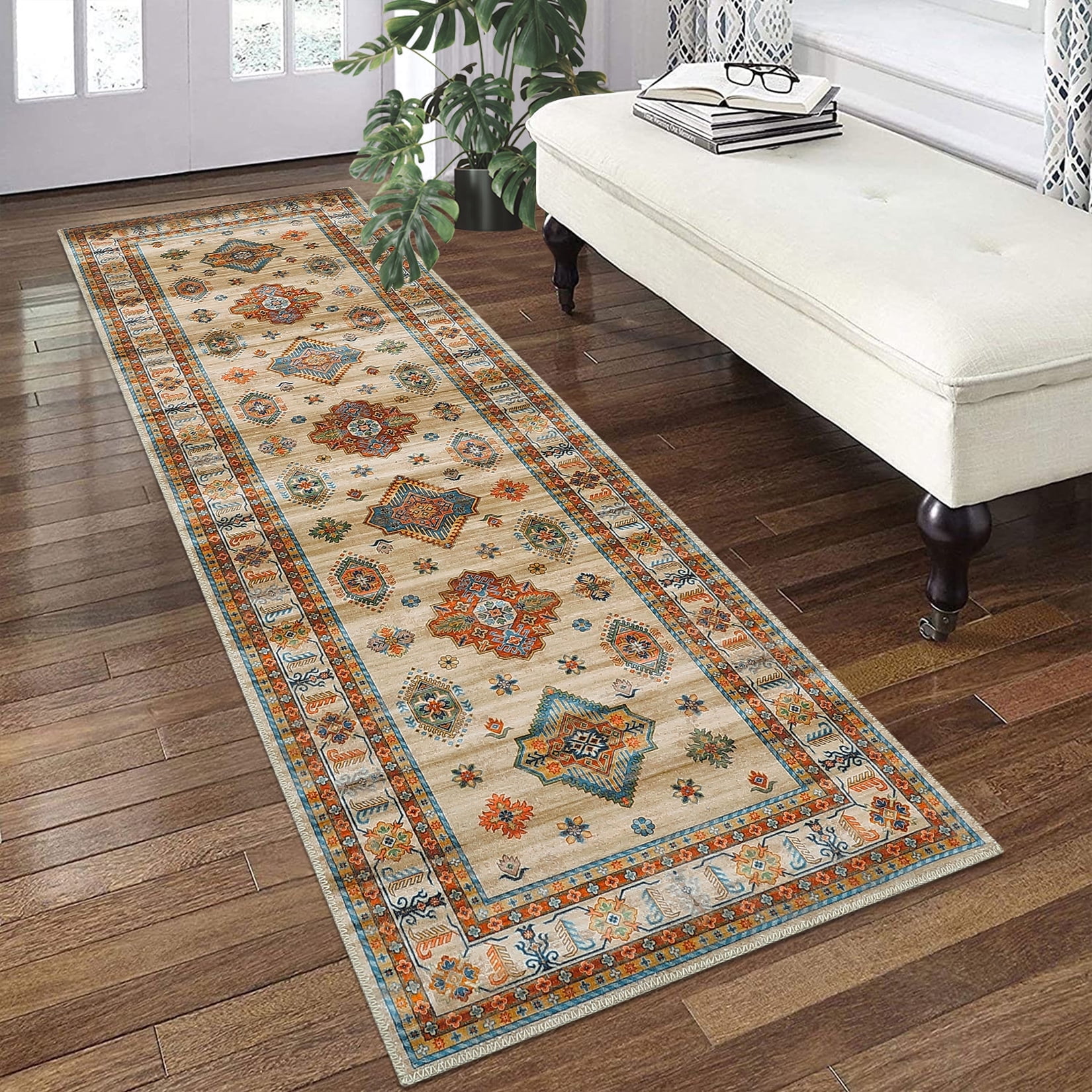 Tzou Entryway Runner Rugs 2x6, Bohemian Bordered Carpet for Kitchen ...