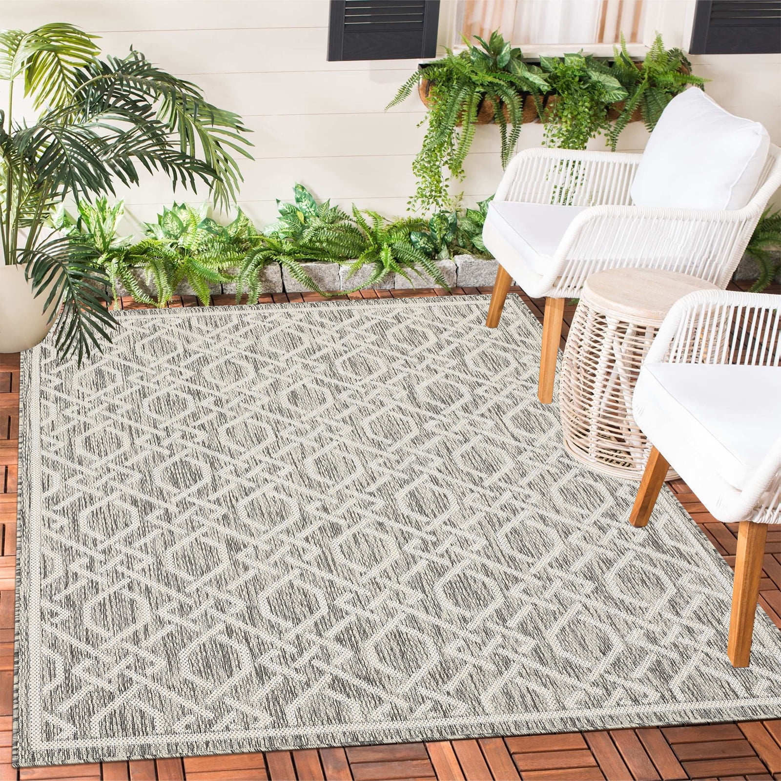 Tzou Geometric Area Rugs 4x5'3" Modern Non Shedding Carpet for Living ...