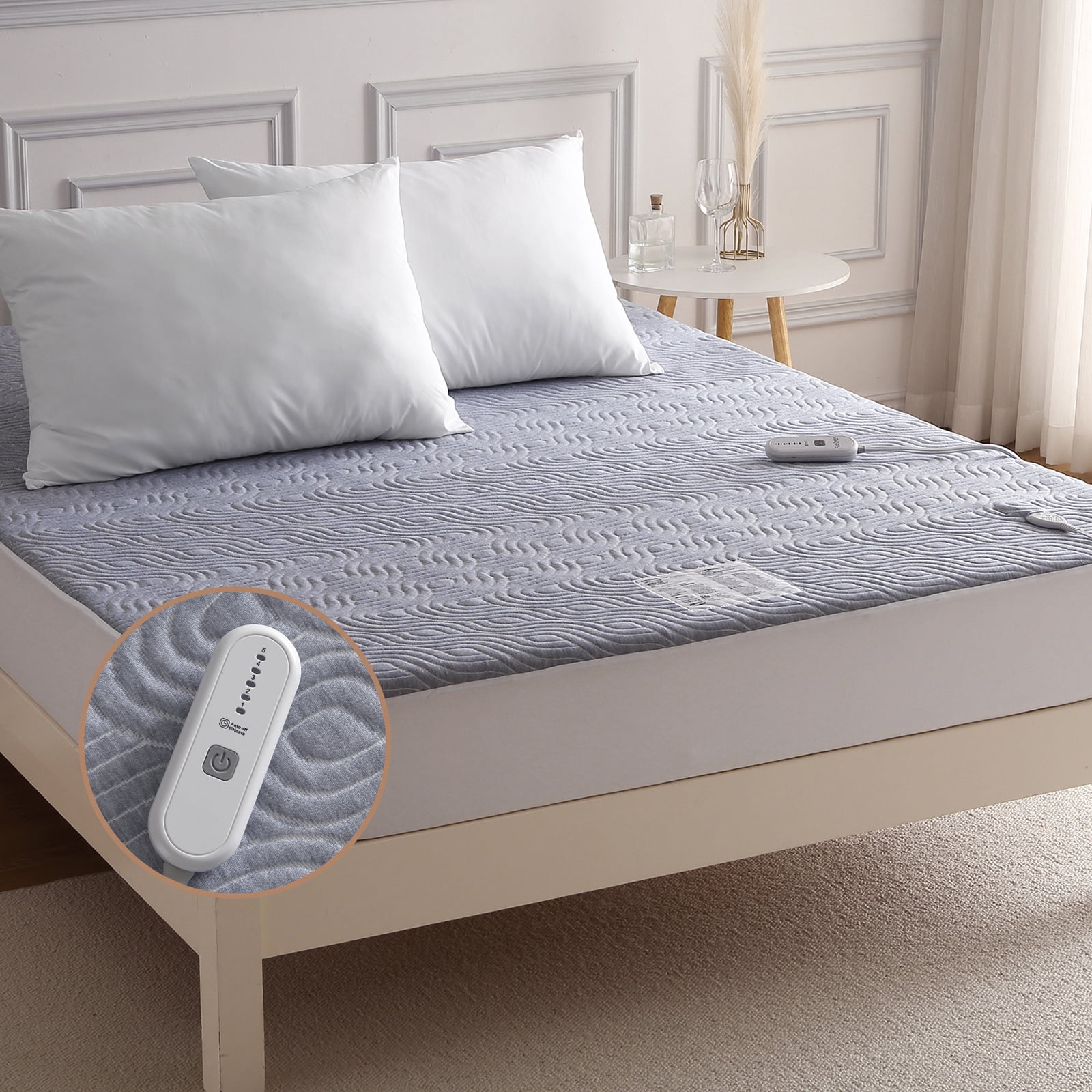 Tzou Heated Mattress Pad with 5 Heat Settings & 10hr Timer Auto Off ...