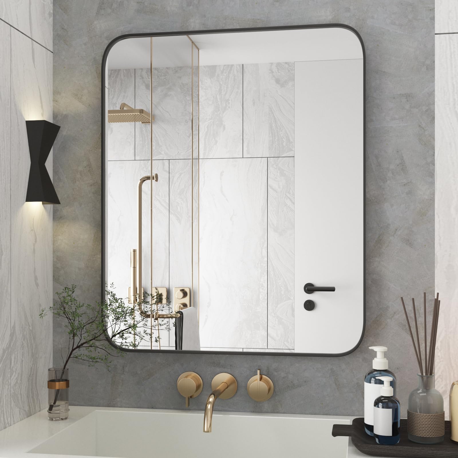 Tzou Horizontal/Vertical Wall Mounted Rectangular Bathroom Vanity ...
