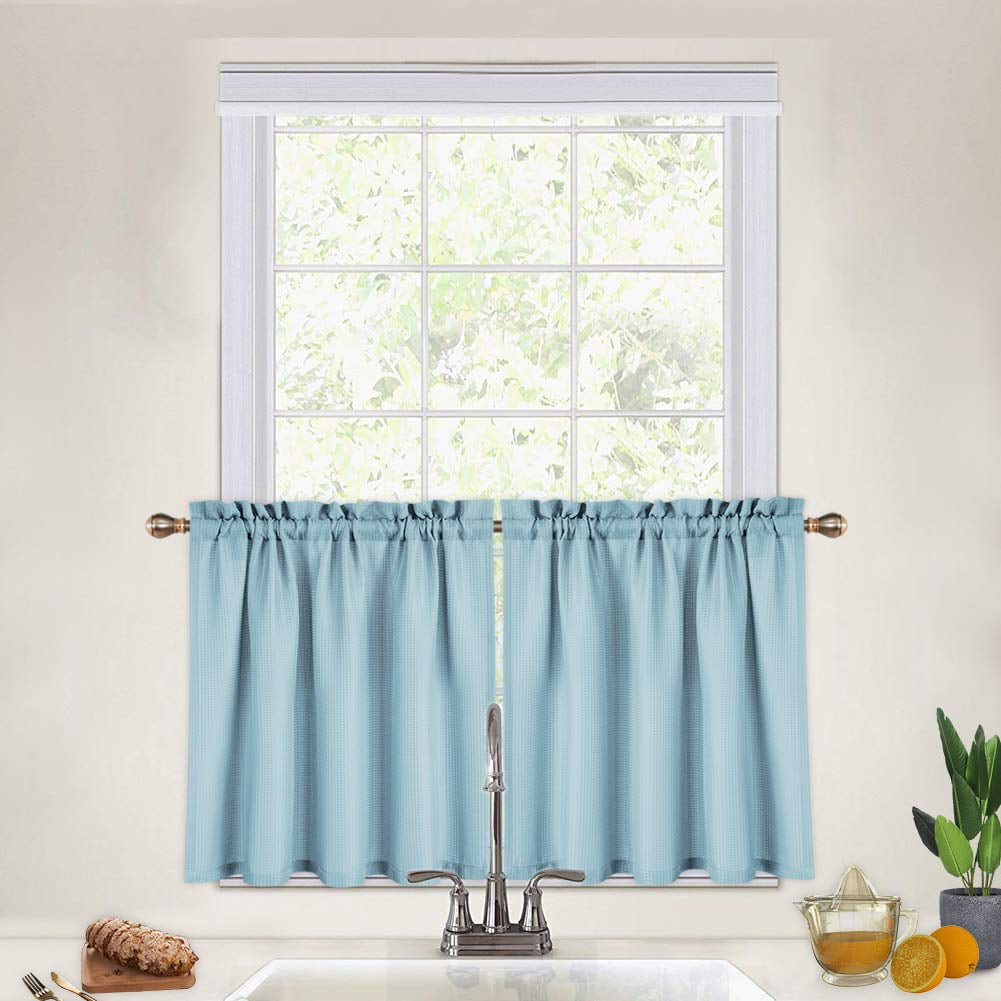 Tzou Kitchen Tier Curtains for Living Room Waterproof Window Curtains ...