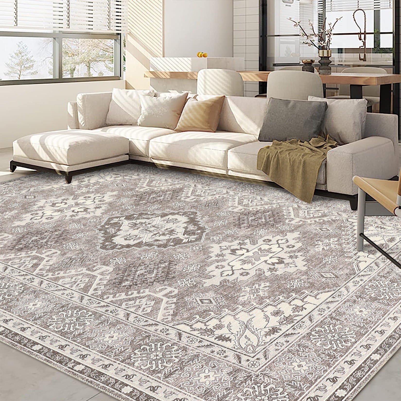 Tzou Large Boho Area Rugs 9x12 for Dining Room Washable Vintage Living ...