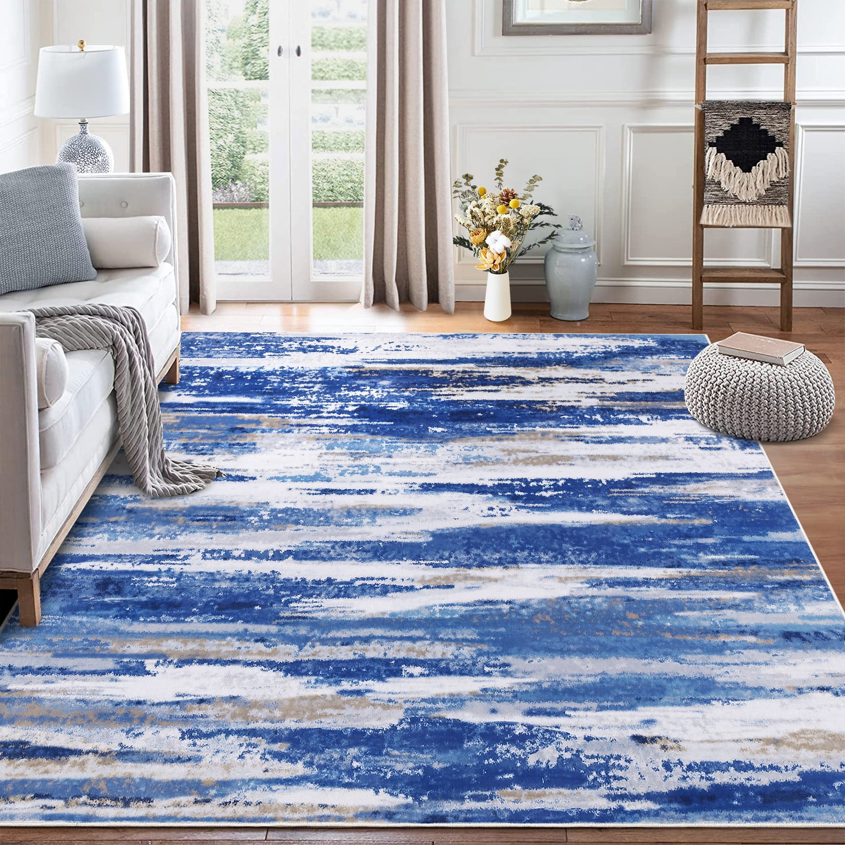Tzou Modern Abstract Area Rugs - 8x10 Colorful Washable Living Room ...