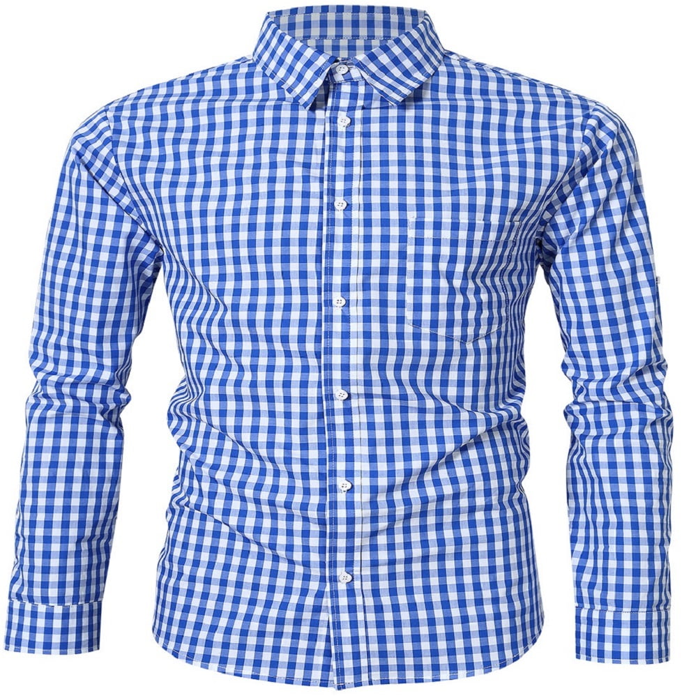 Tzou Oktoberfest Shirt for Men Casual Long-Sleeve Plaid Dress Shirt for ...
