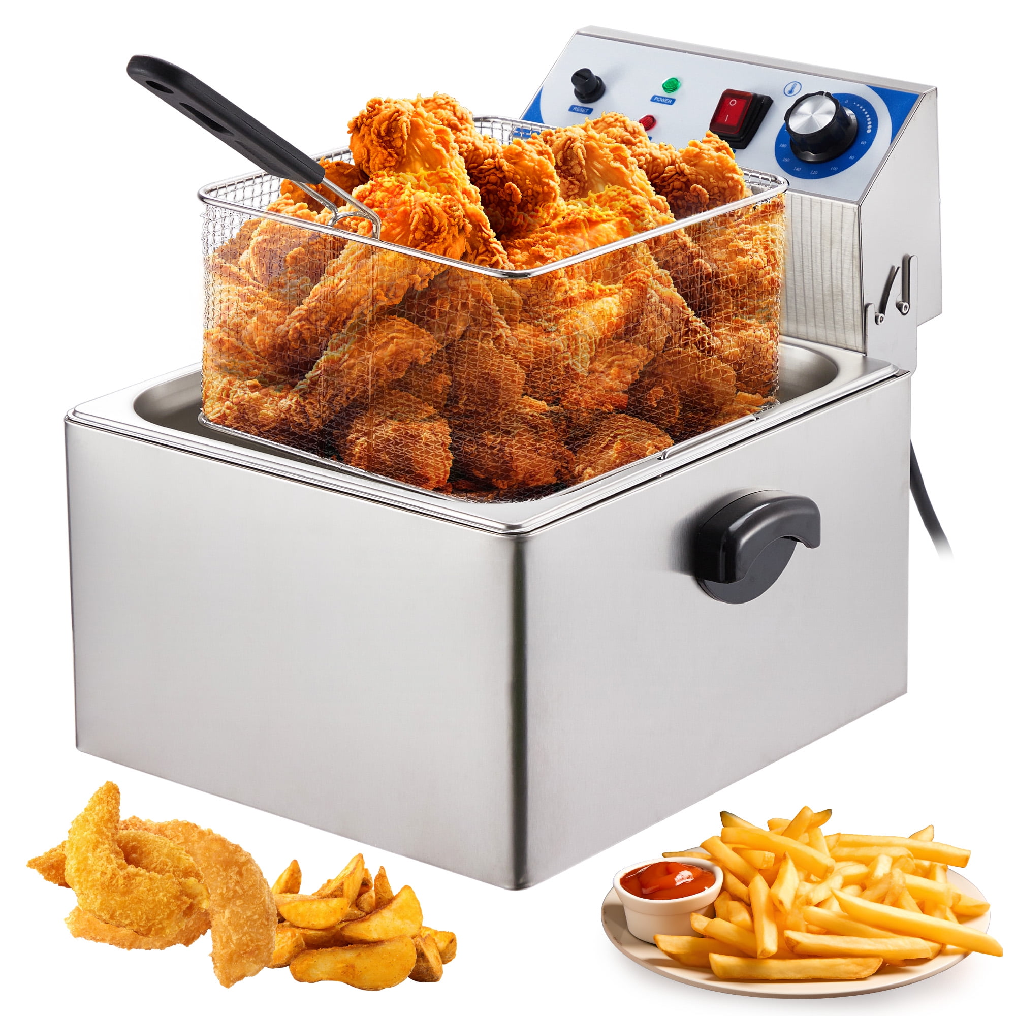 Tzou Stainless Steel 6L/11L Commercial Deep Fryers with Temperature ...
