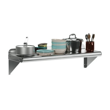 Stainless Steel Wall Mounted Shelf 18 x 72”, NSF, Commercial Wall Shelf ...