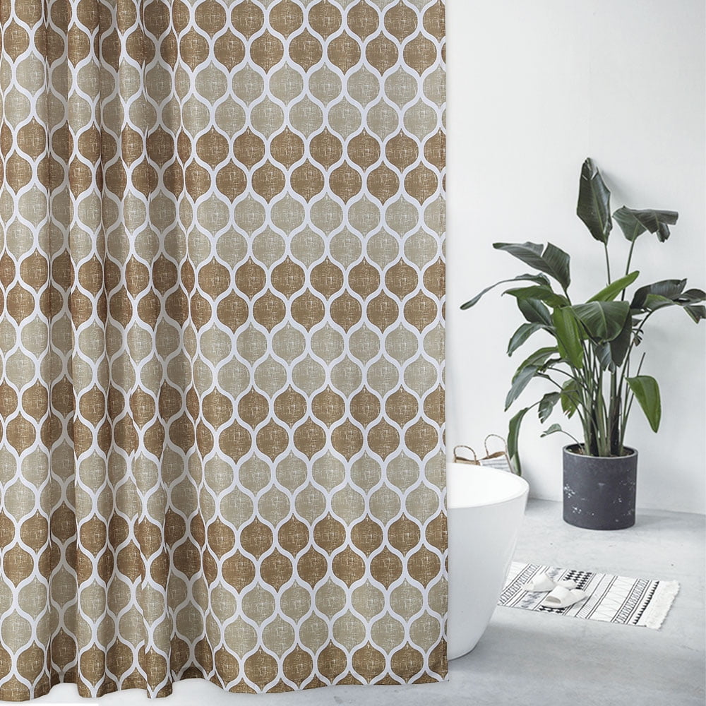 Tzou Stall Fabric Shower Curtain,Geometric Printed Shower Curtain for Bathroom, Heavy Textured ...