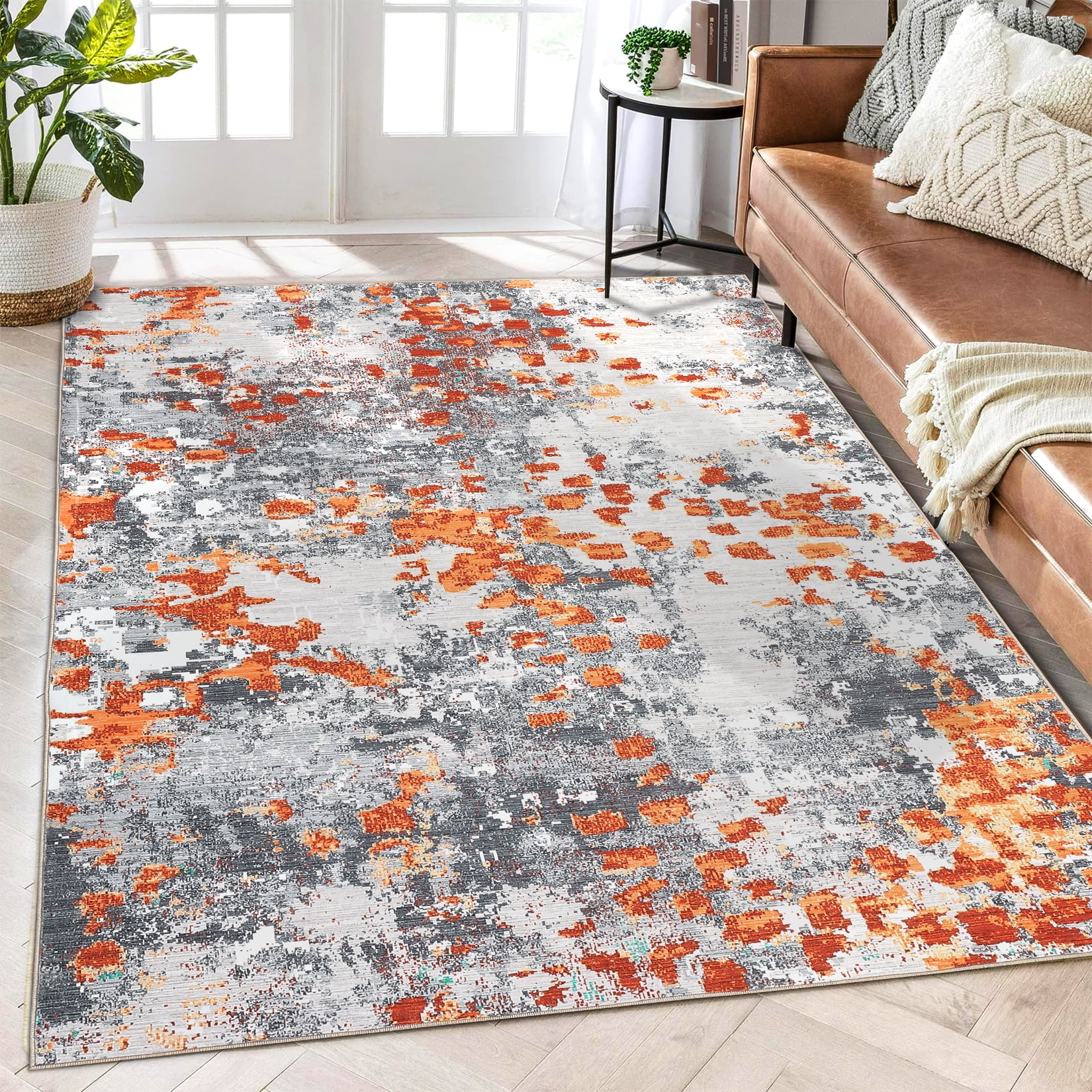 Tzou Super Soft Modern Abstract Area Rugs 8x10ft Large Washable Carpet ...