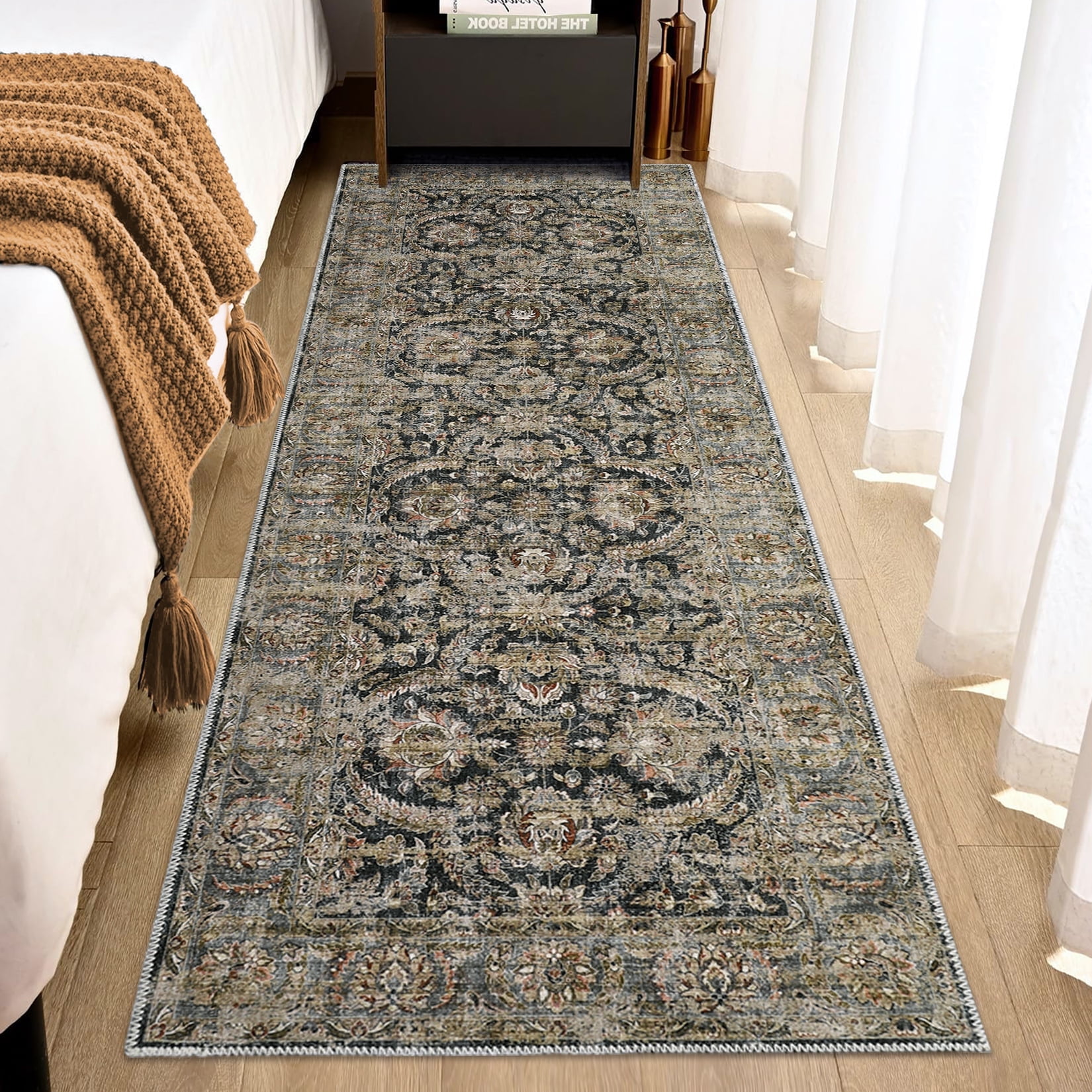 Tzou Vintage Runner Rugs for Kitchen Entryway 2'x6' Washable Retro ...