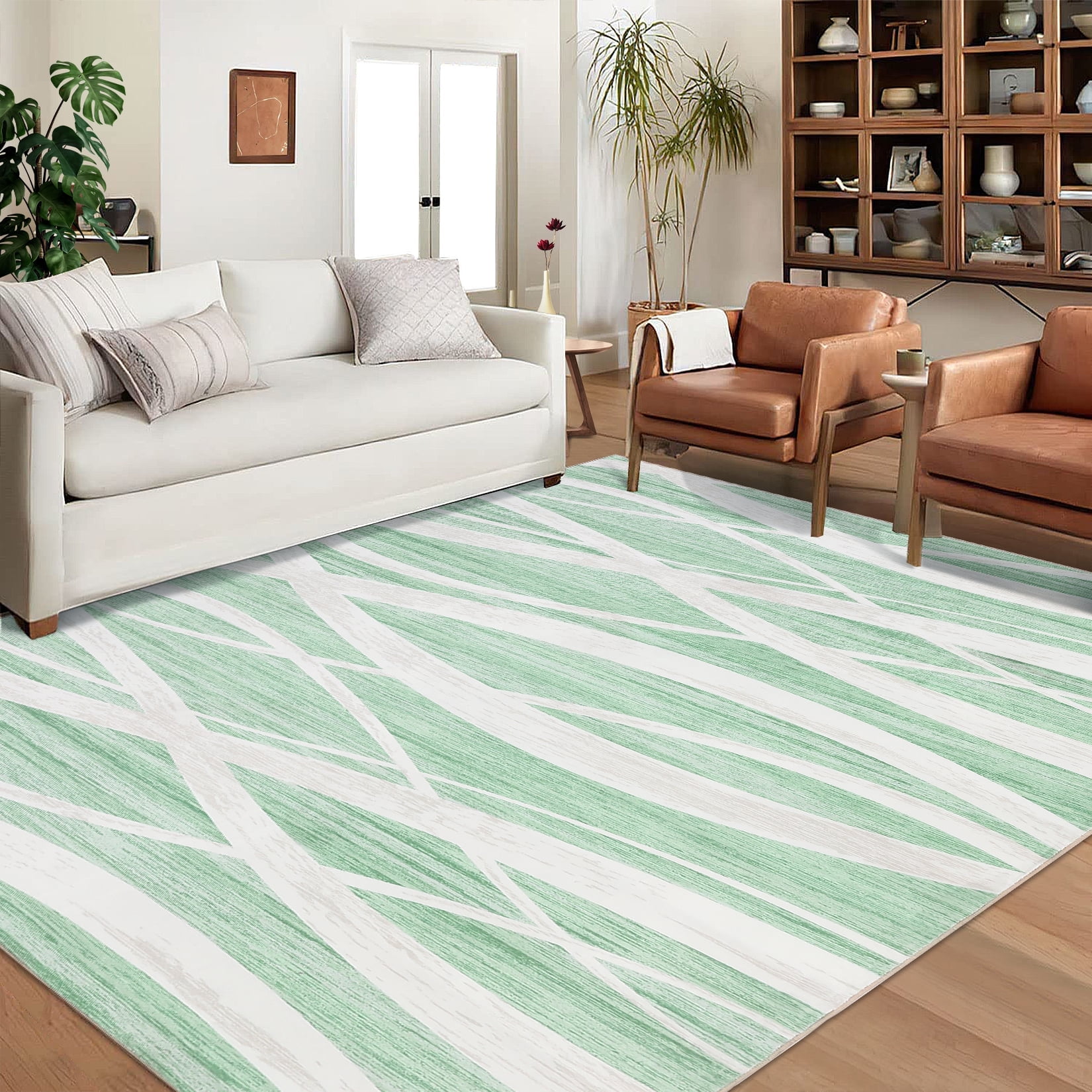 Tzou Washable Area Rugs 8x10ft Indoor Ultra Soft Modern Abstract ...