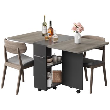 Dinaza Collapsible Dining Table with Storage, Portable, Extendable ...