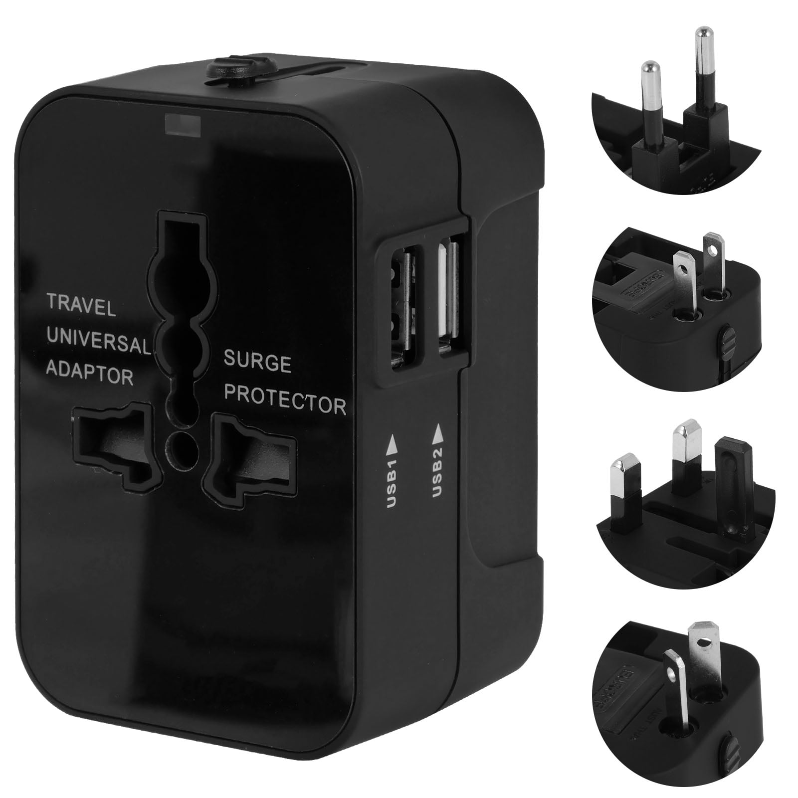 Tzrofpl Travel Adapter Universal Dual USB Plug Adapter Portable ...