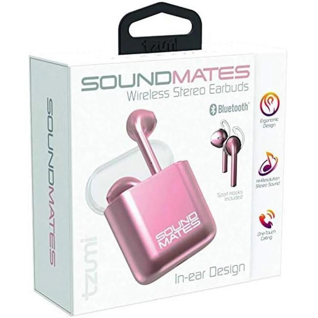 Tzumi 6290RG Sound Mates Earbuds with Wireless Charging, Rose Gold ...