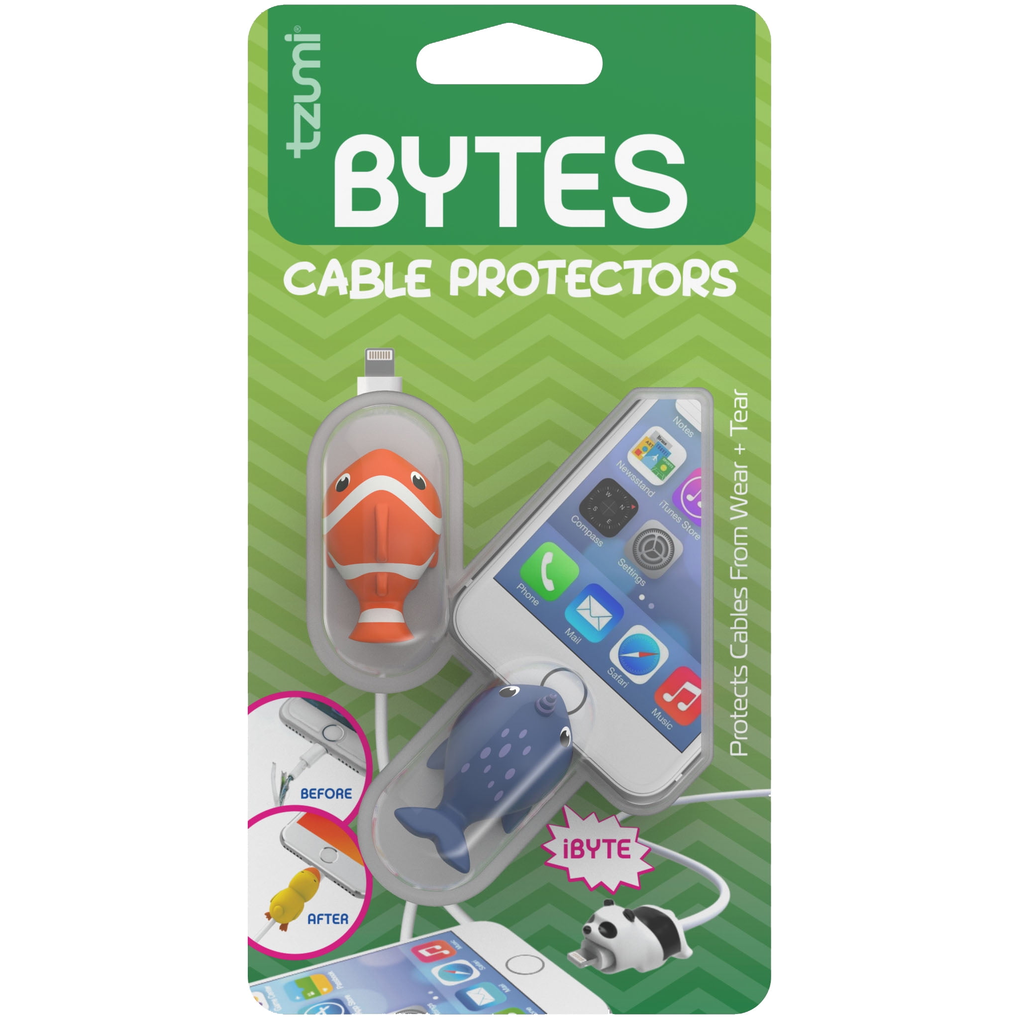 Tzumi Bytes Silicone Universally-Fitting Cable Protector 2-Pack ...