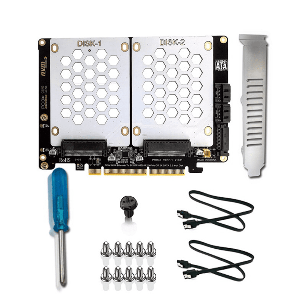 U.2 Dual-Disk adapter card Dual-Disk - Walmart.com