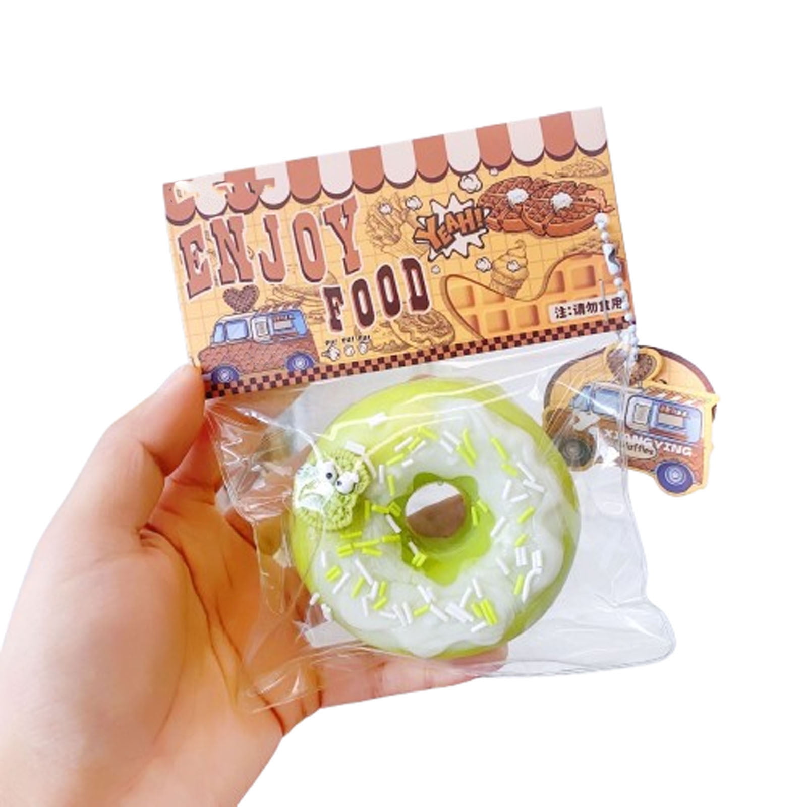 U-29 Matcha Donut Food Play Pinch Toy Decompression Sensory Squeeze For ...