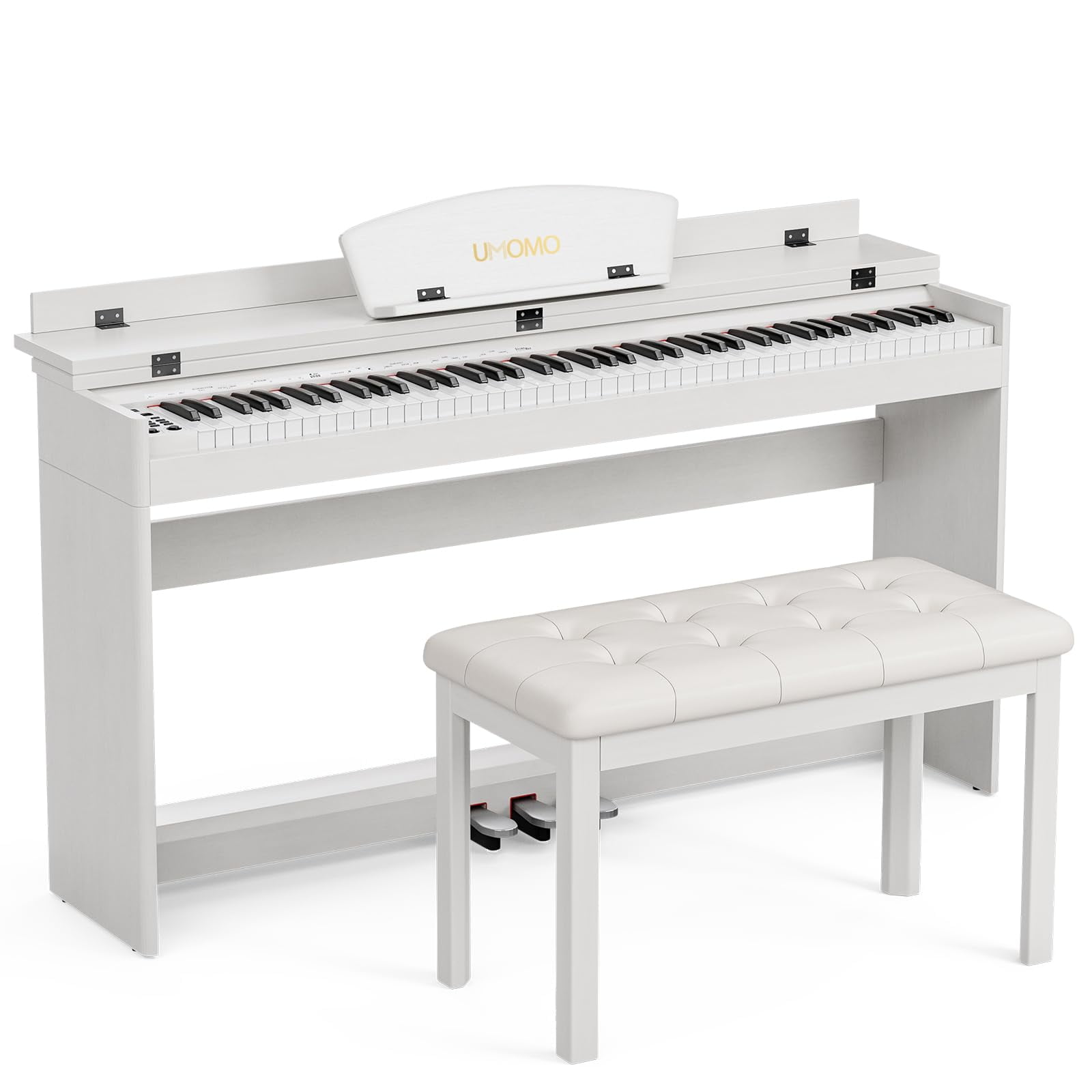 U-710 88 Key Digital Piano Keyboard with Bench Stand, Full Size Electric Piano for Beginners ...