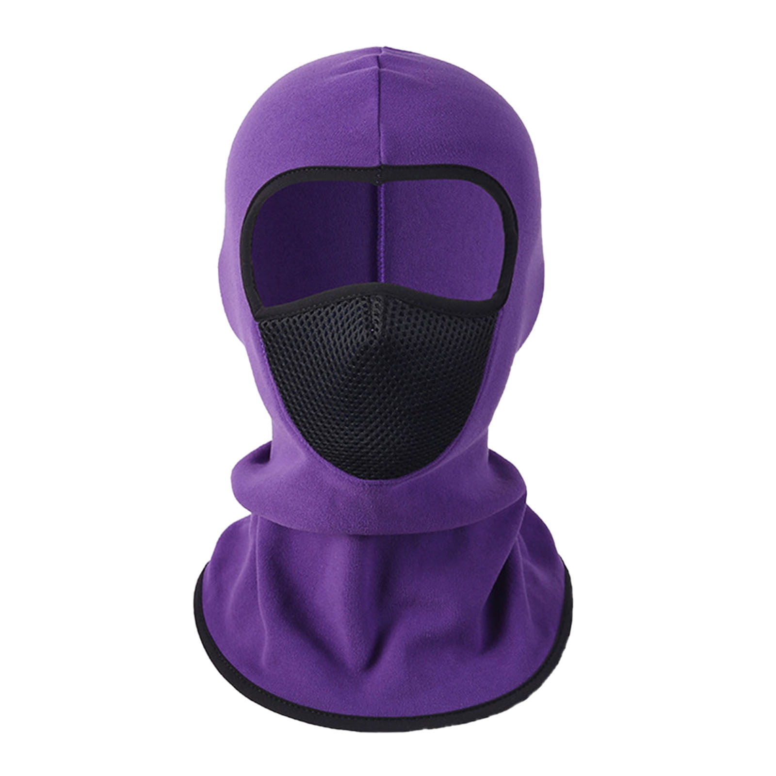 U-916 Purple Men Outdoor Sports Velvet Fleece Warm Head Cover Face Mask ...