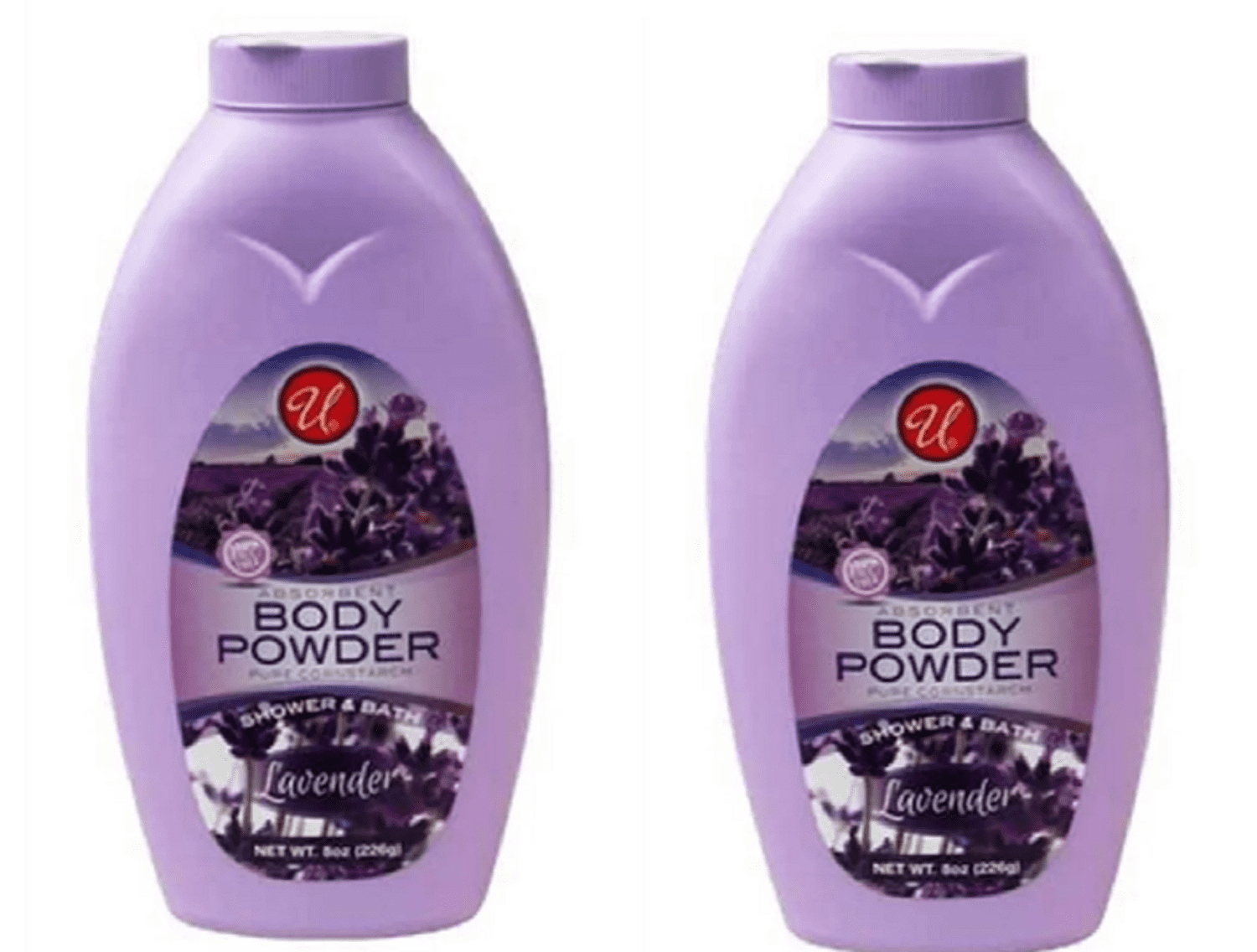 U Absorbent Lavender Fragrance Body Powder, Pure Cornstarch, Shower ...