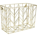 U Brands Metal Hanging File Basket Desktop Organizer, Gold Finish, 894U ...