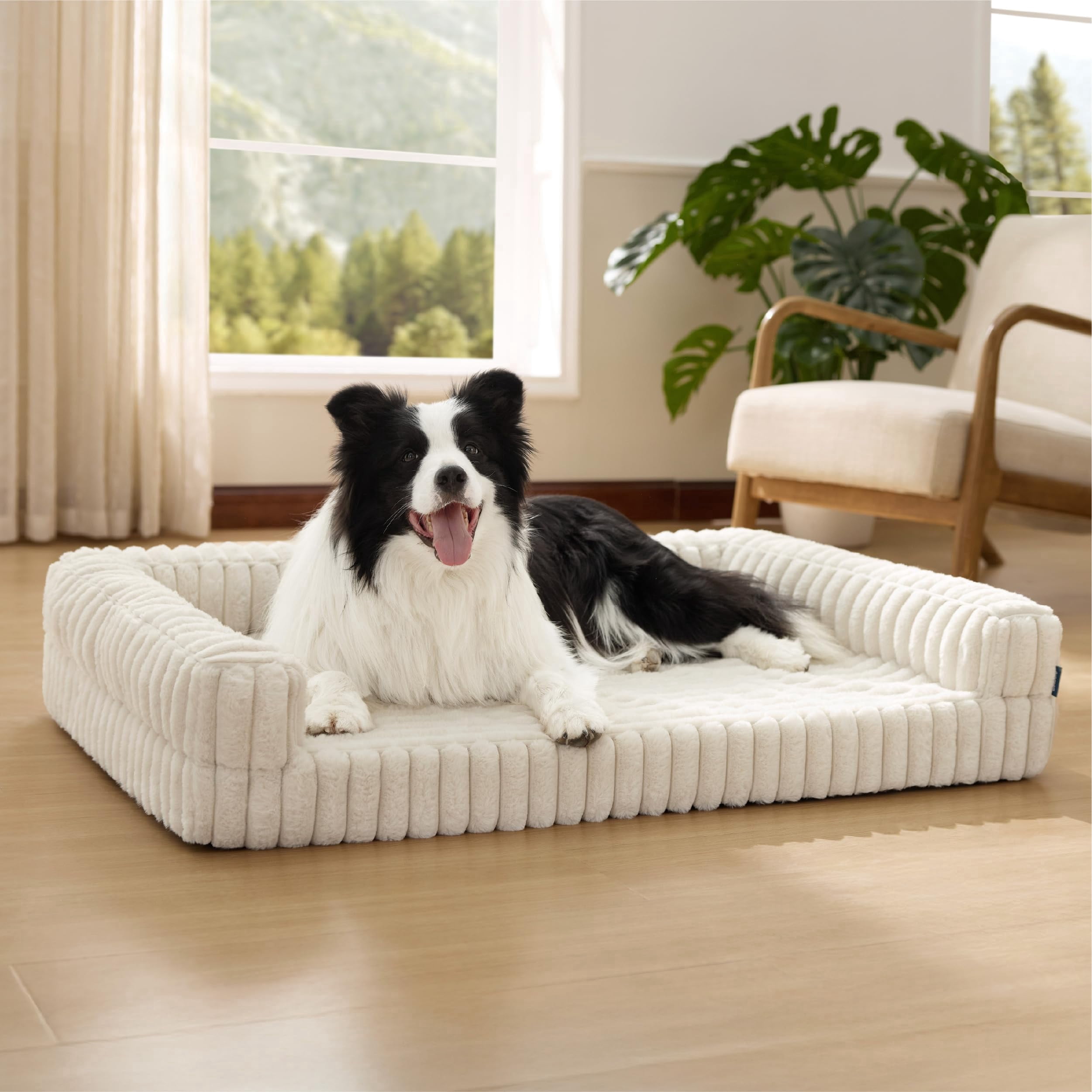 U By Bedsure Large Orthopedic Dog Bed, Waterproof Egg-Crate Foam Pet ...