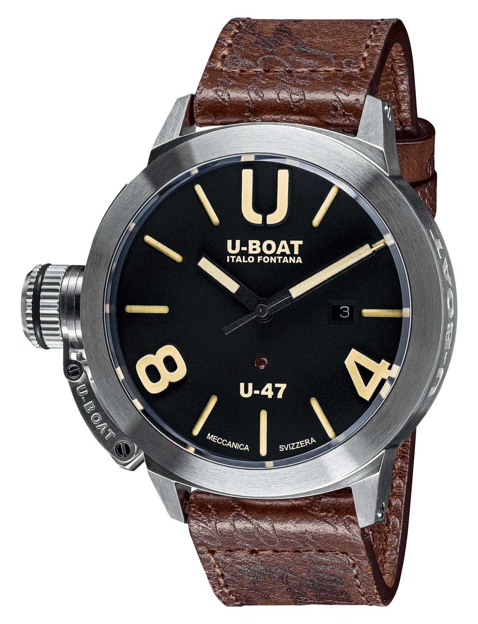 U-Boat Classico U-47 AS1 Automatic Stainless Steel Black Dial Brown ...