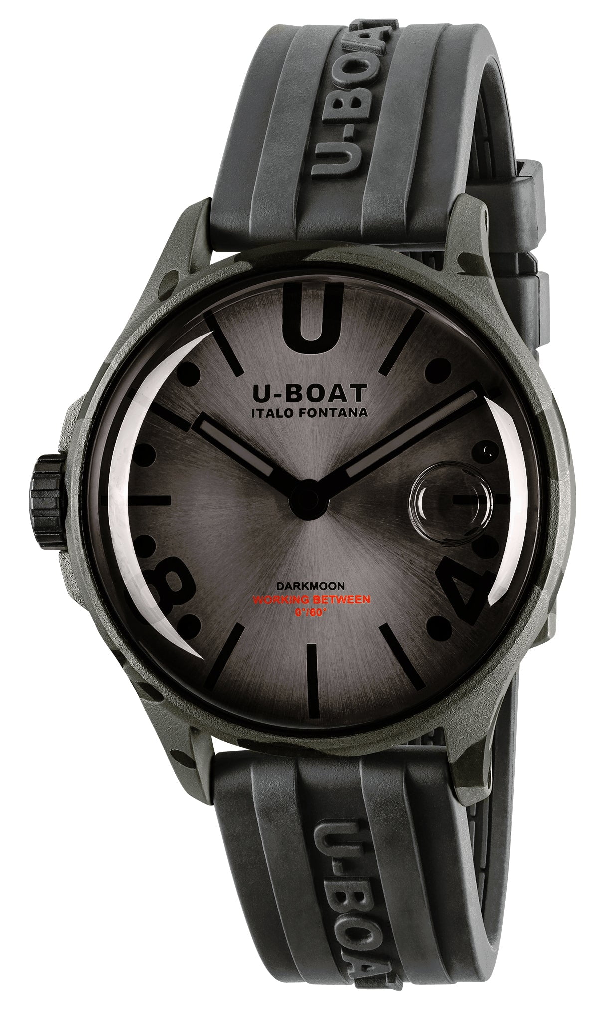 U-Boat Darkmoon Camouflage Black PVD Gray Dial Black Rubber Strap ...