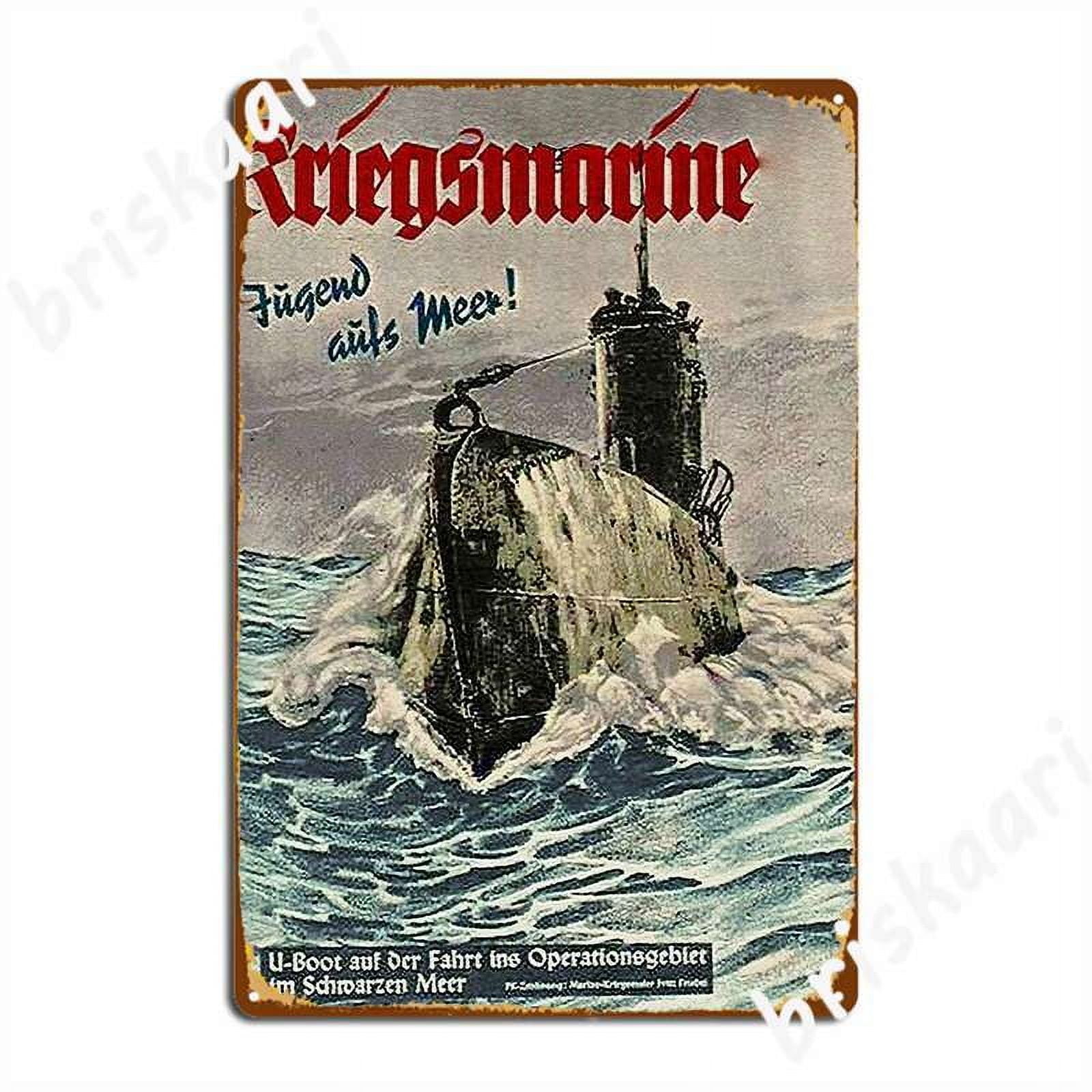 U-Boat German Kriegsmarine Wwii Metal Plaque Poster Design Home Wall ...