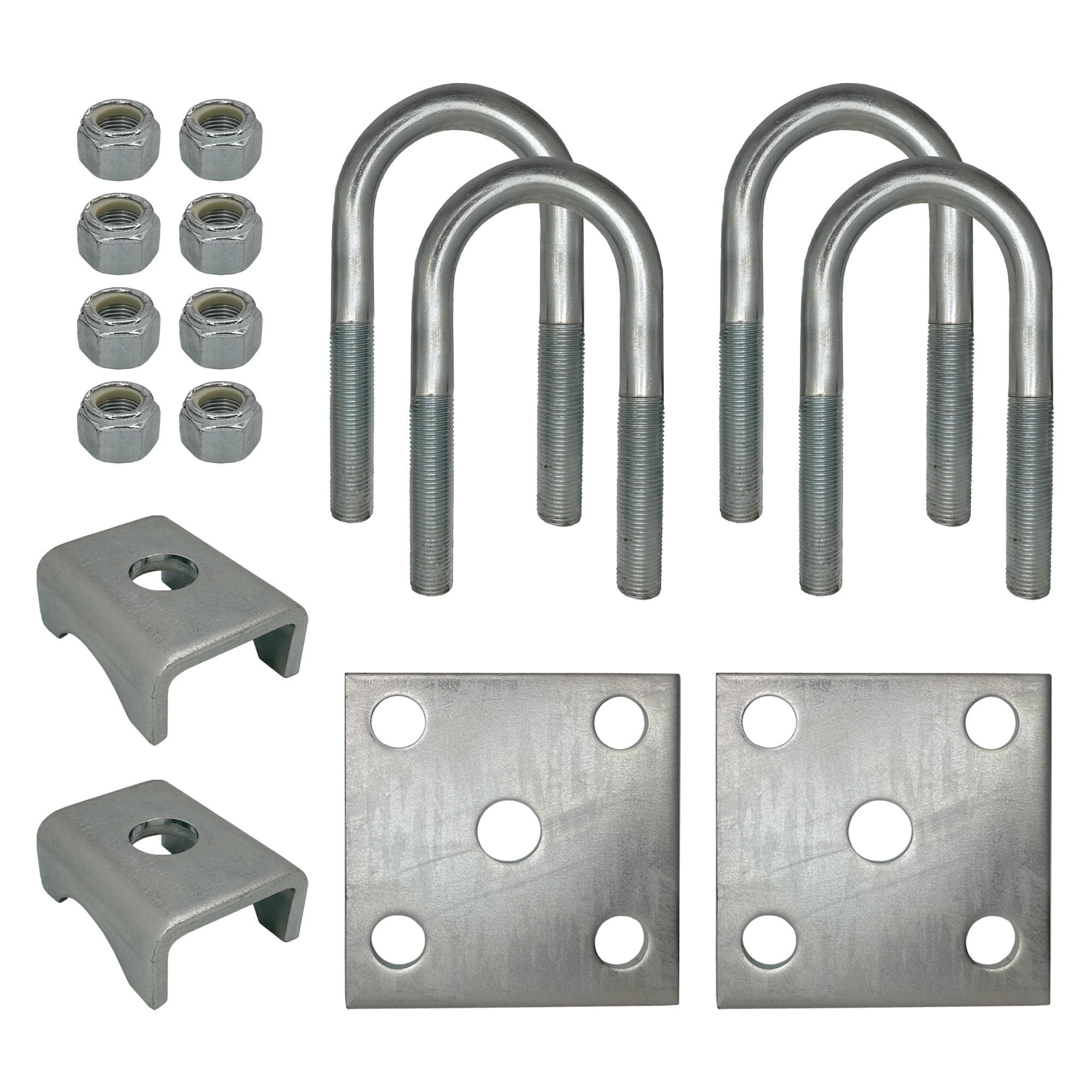 U Bolt Mounting & Plate Kit for 2,200 lb Trailer Axle with 1-3/4" Round ...