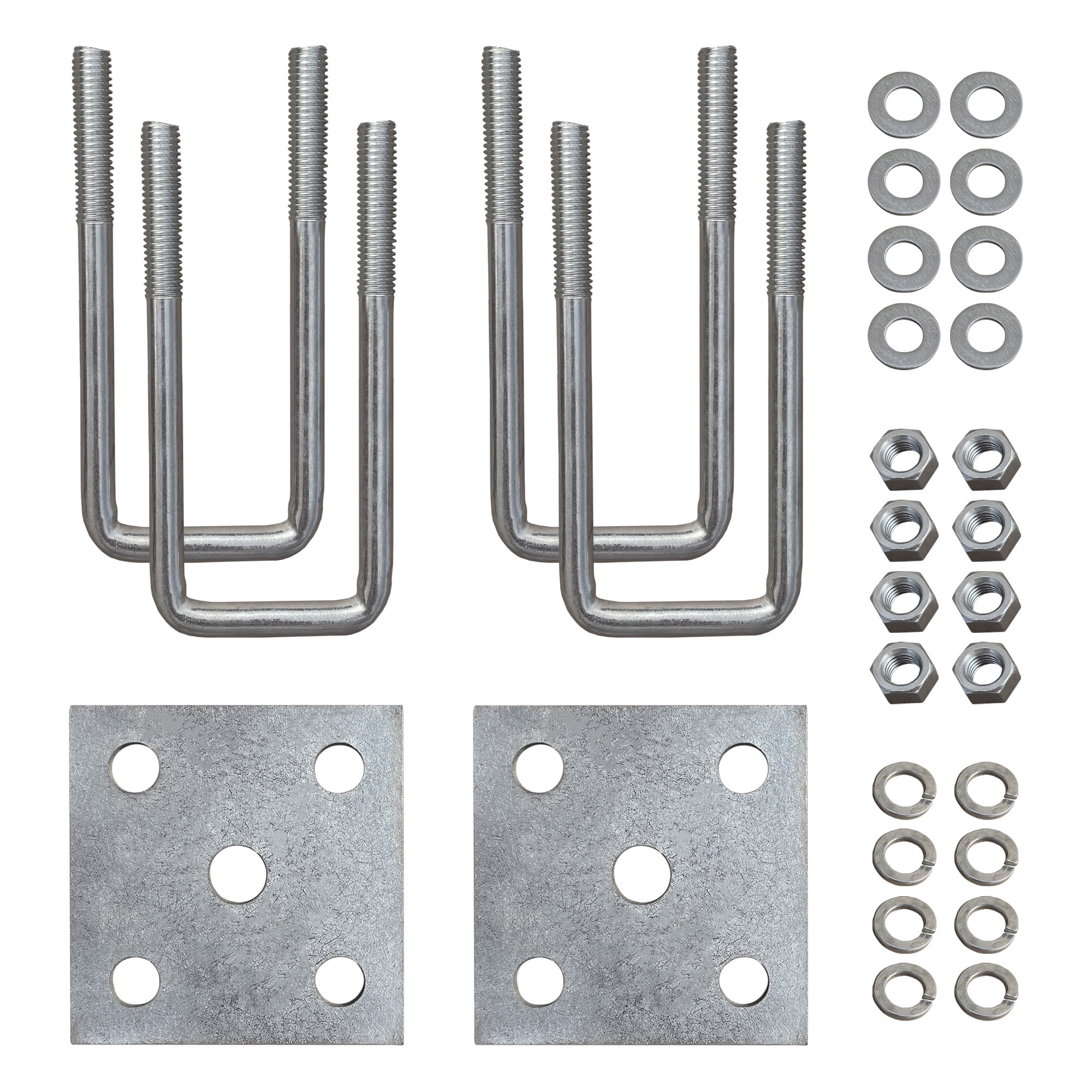 U Bolts & Plate Kit for Boat Trailer Axle Leaf Springs Galvanized Zinc ...